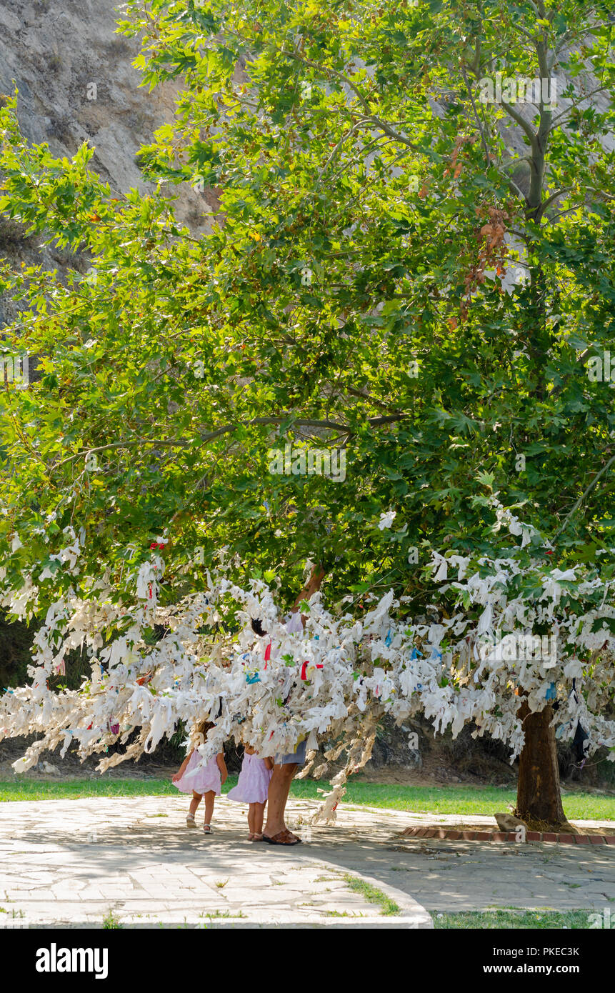 The wishing tree near Statue of Virgin Mary in Turkey, believed by some ...