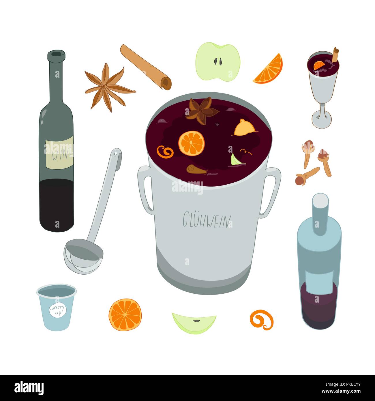 Fruits ingredients on kitchen Stock Vector Images - Alamy
