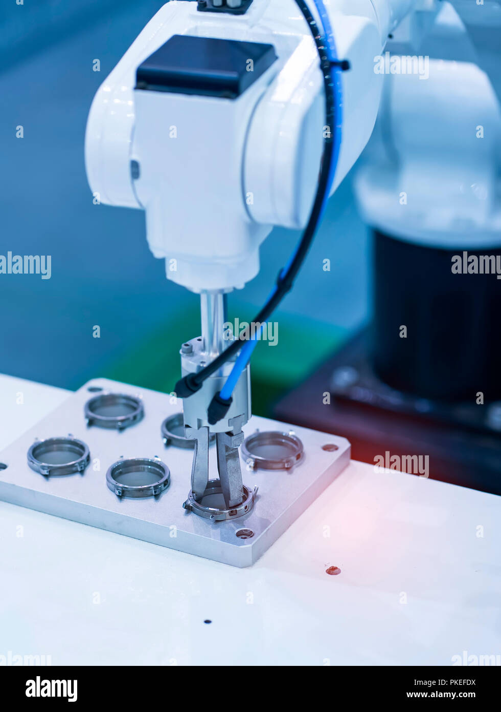 robotic machine tool in industrial manufacture plant,Smart factory ...