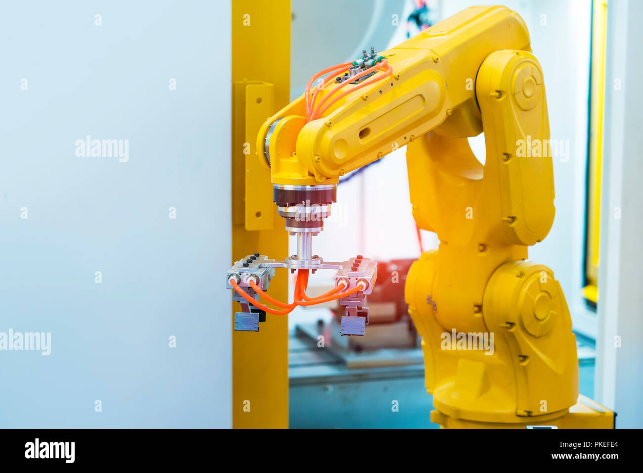 robot machine tool in industrial manufacture plant,Smart factory ...