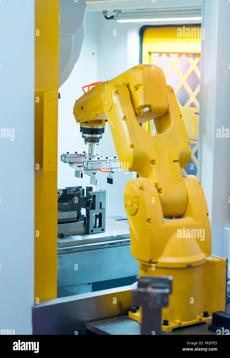 robot machine tool in industrial manufacture plant,Smart factory ...