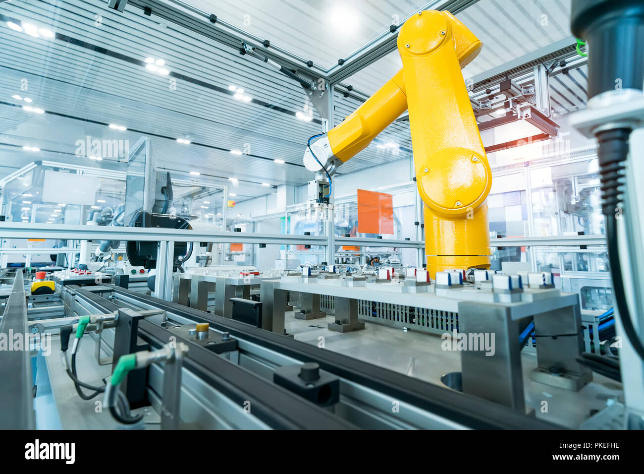 Robotic Arm production lines modern industrial technology. Automated ...