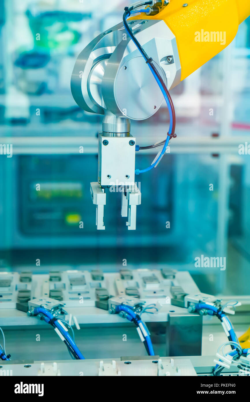 Robotic Arm production lines modern industrial technology. Automated ...