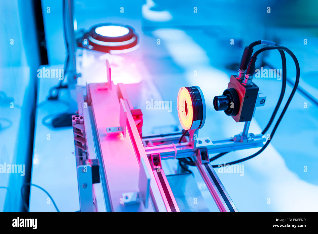 Robotic vision sensor camera system in phone intellegence factory Stock ...