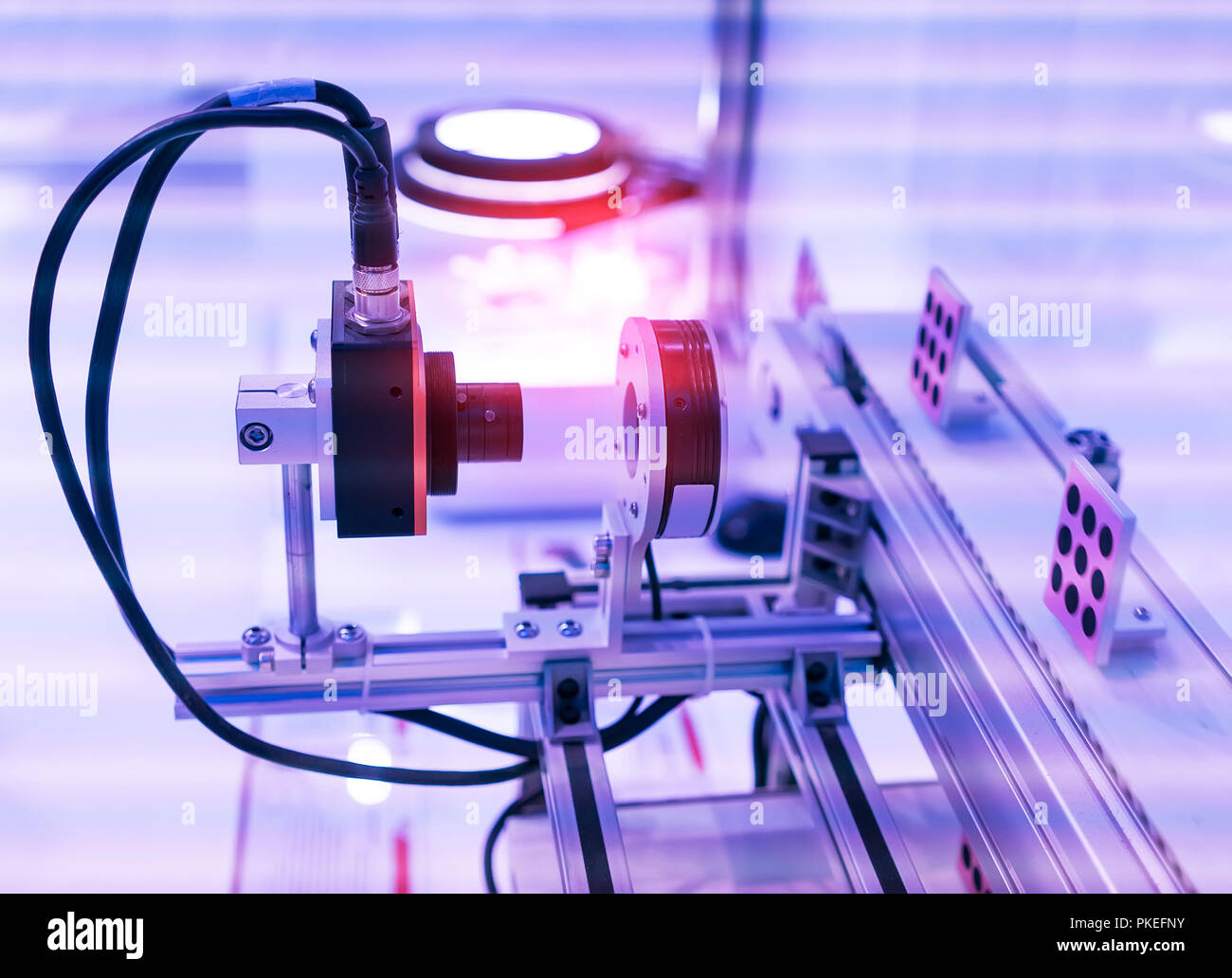 Robotic vision sensor camera system in phone intellegence factory Stock ...