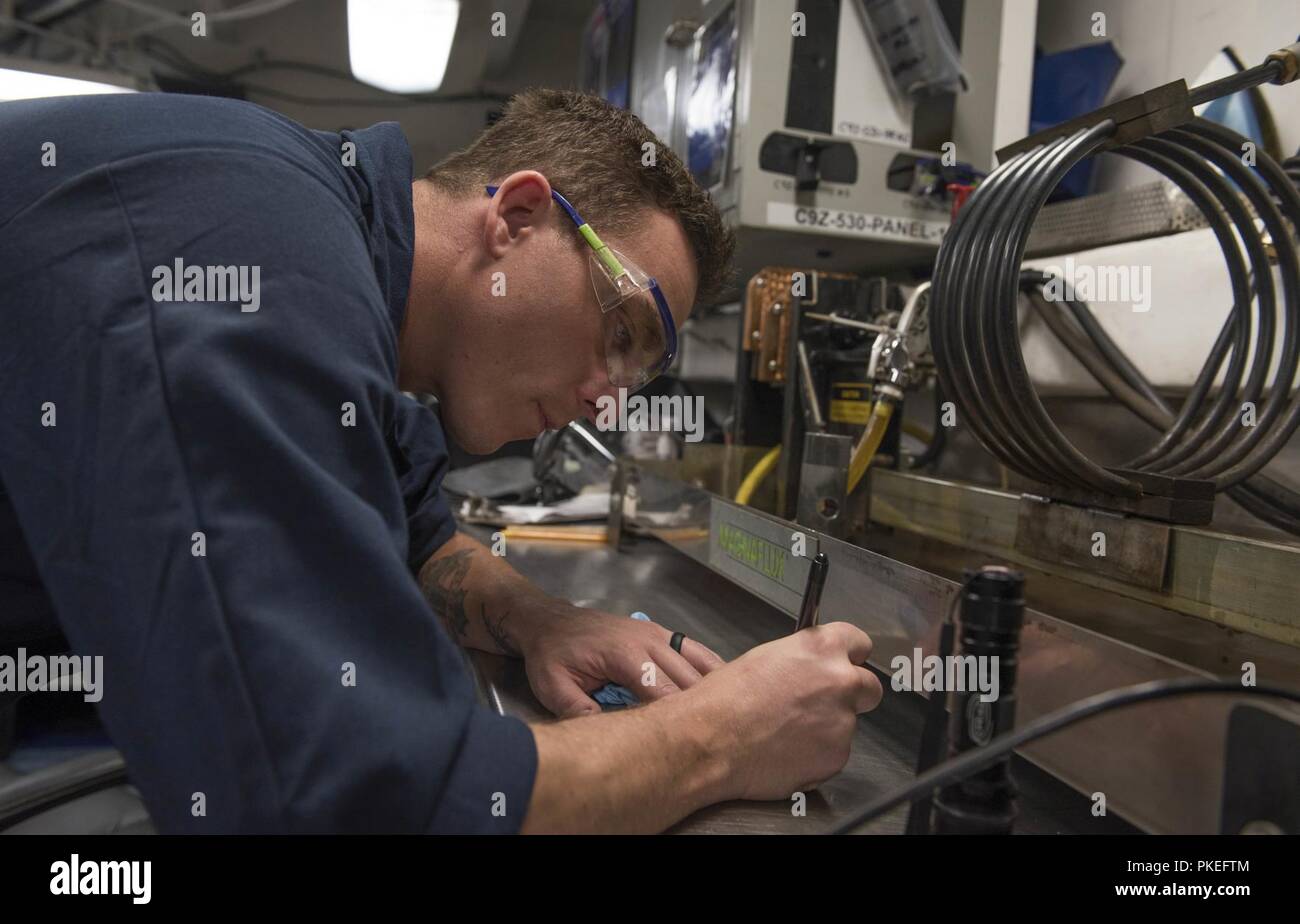 ATLANTIC OCEAN (July 31, 2018) Aviation Structural Mechanic 2nd Class ...