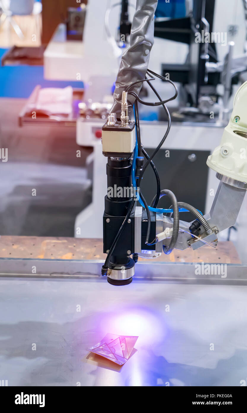 Robotic vision sensor camera system in phone intellegence factory Stock ...