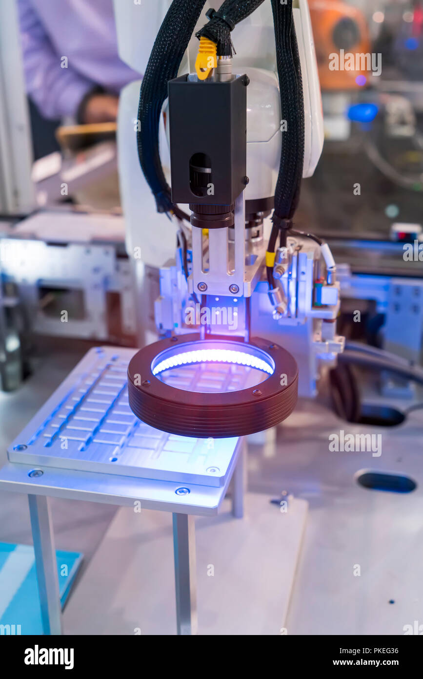 Robotic vision sensor camera system in phone intellegence factory Stock ...