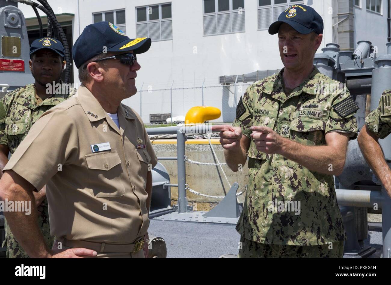 SASEBO, Japan (Aug.1, 2018) Vice Adm. Rich Brown, commander of Naval ...