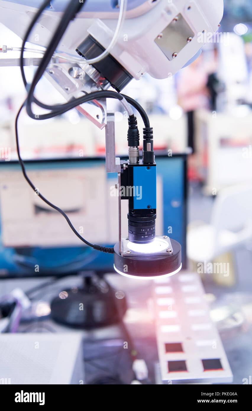 Robotic vision sensor camera system in phone intellegence factory Stock ...