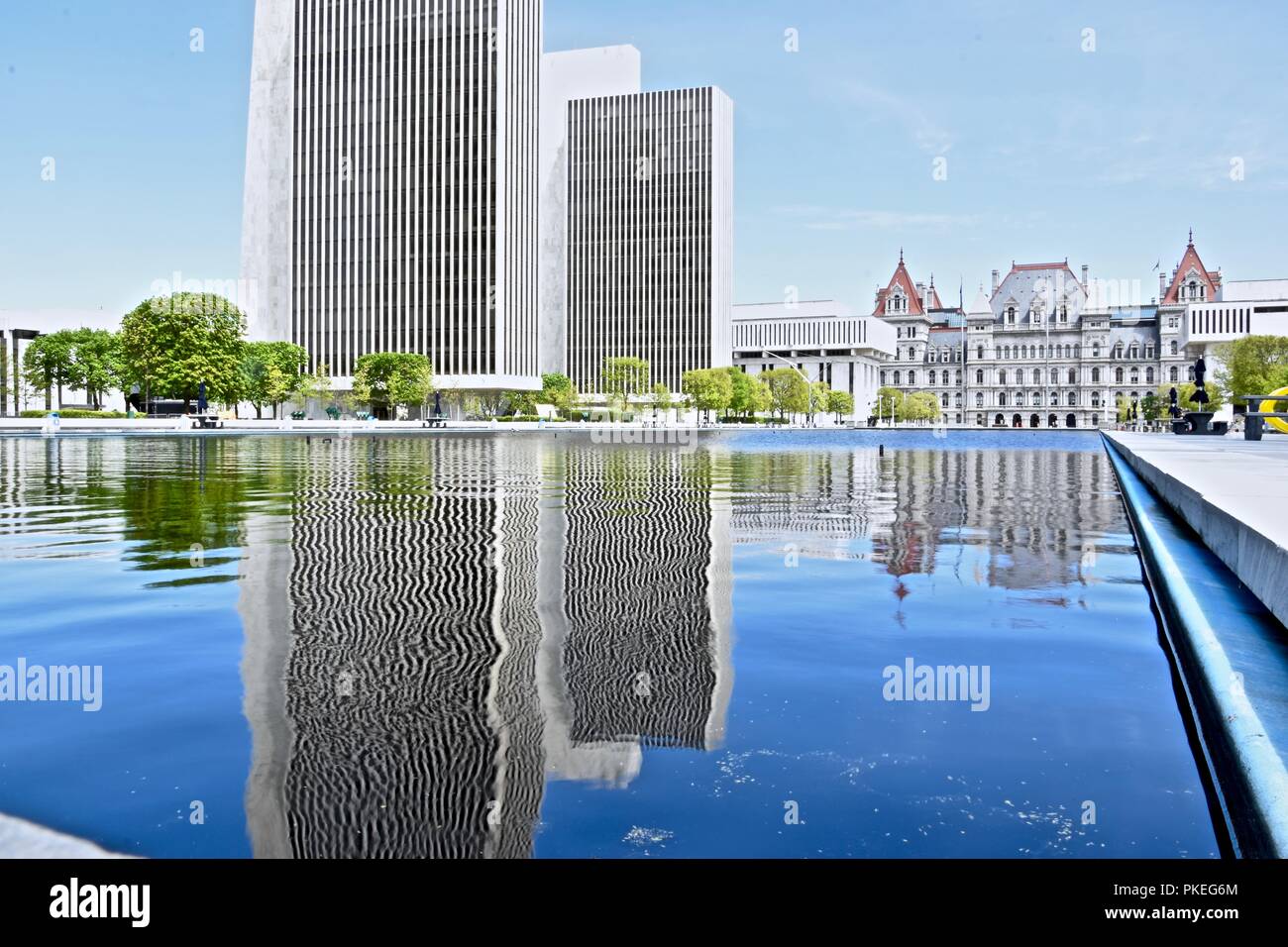 The New York State Capitol Plaza featuring the New York State Capital ...