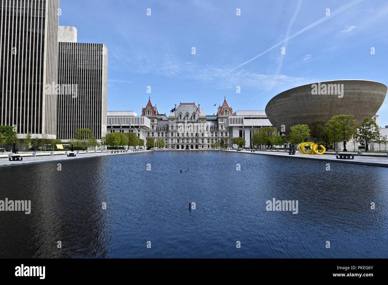 The New York State Capitol Plaza featuring the New York State Capital ...