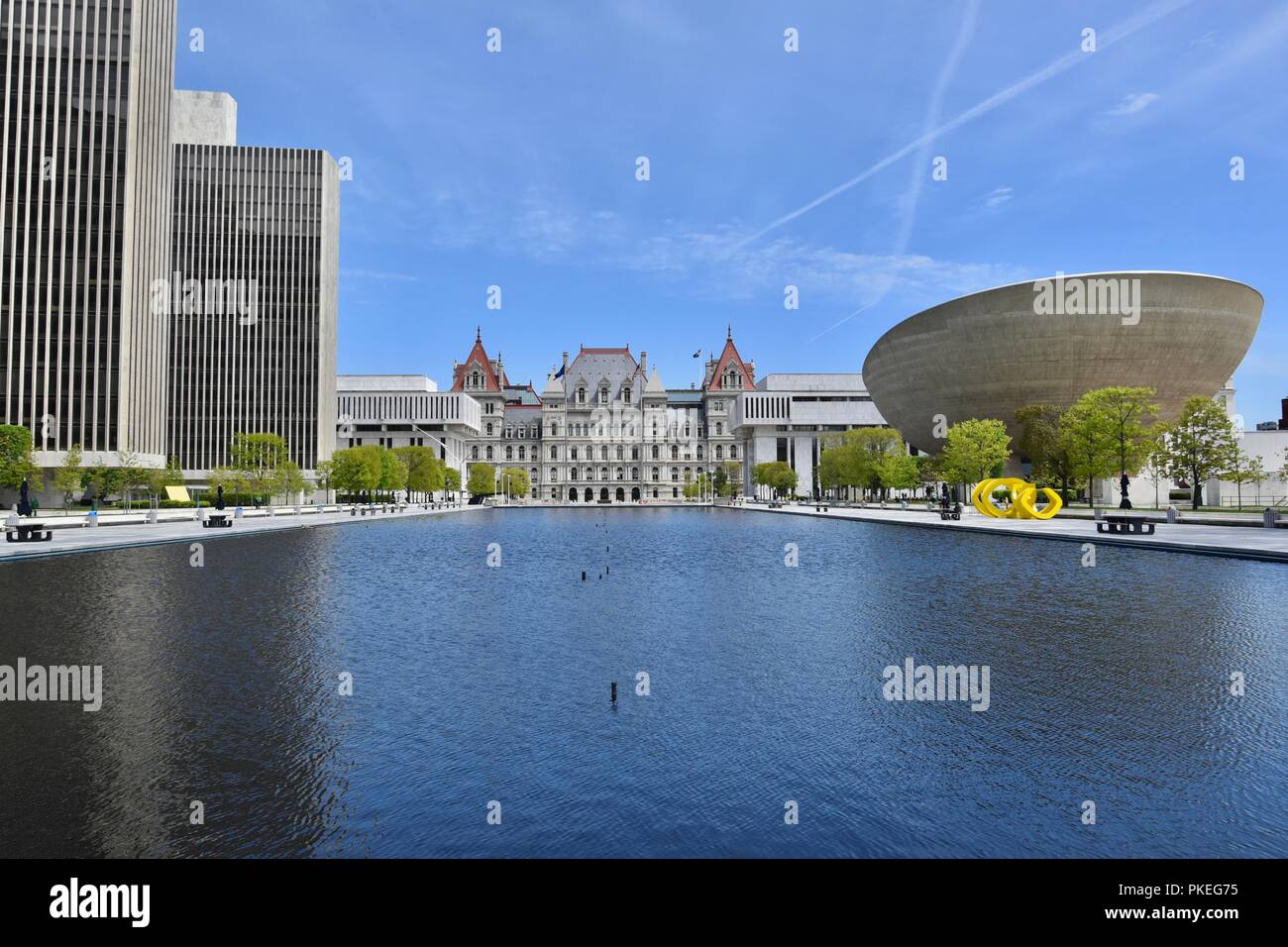 The New York State Capitol Plaza featuring the New York State Capital ...