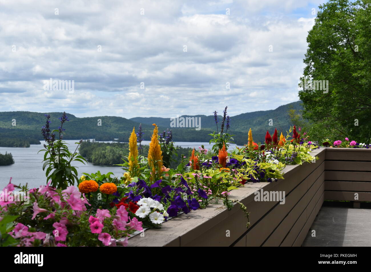 The view of Blue Mountain Lake seen from the Adirondack Museum in the ...