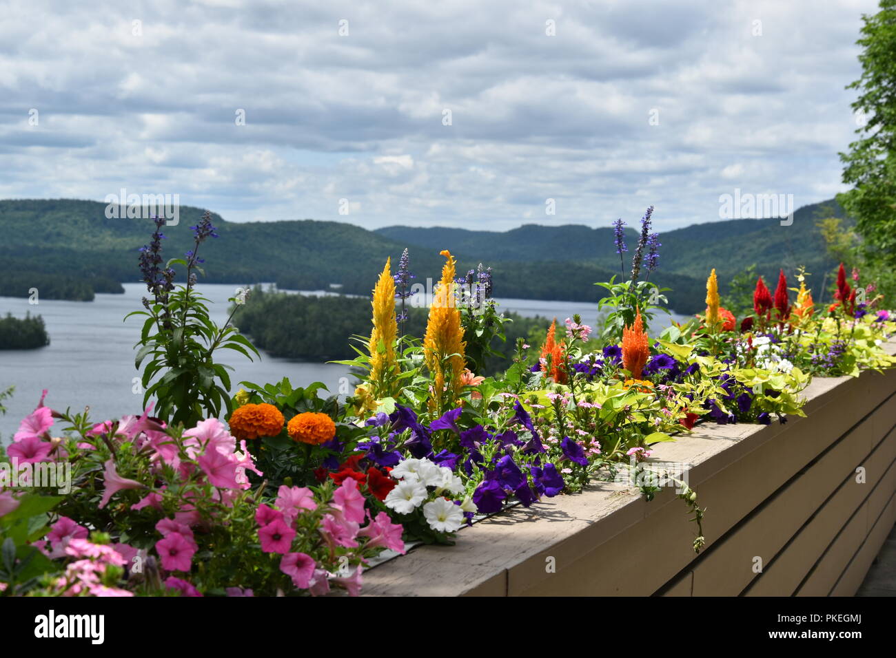 The view of Blue Mountain Lake seen from the Adirondack Museum in the ...