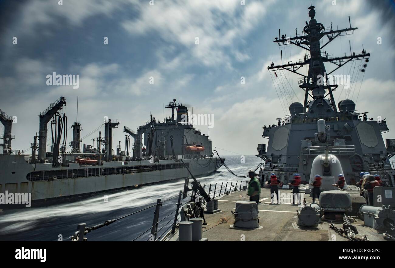 SEA (Aug. 3, 2018) The Arleigh Burke-class guided-missile destroyer USS ...