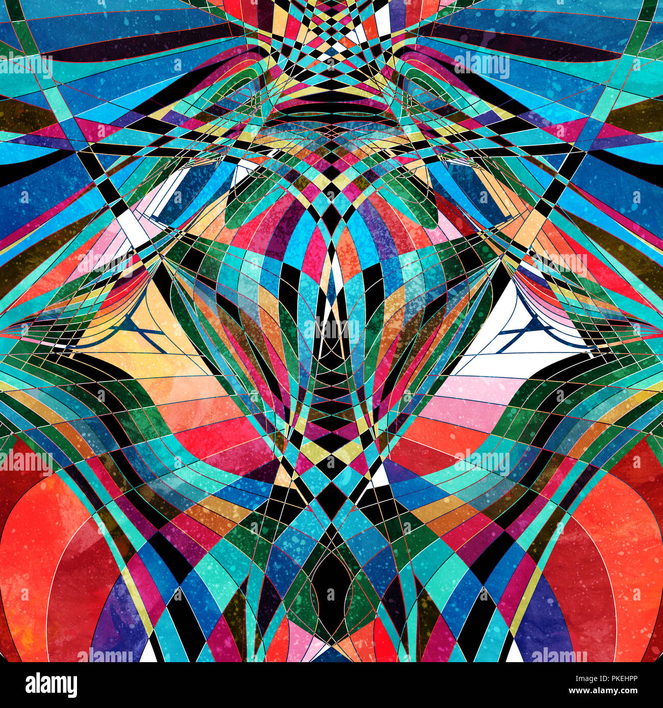 Abstract watercolor bright background with different colorful wave ...