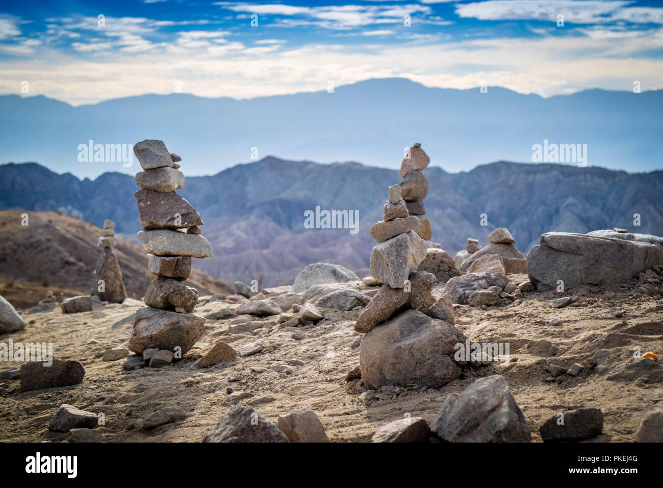 Stacking Stones in Mecca Hills Palm Spring, California Stock Photo - Alamy