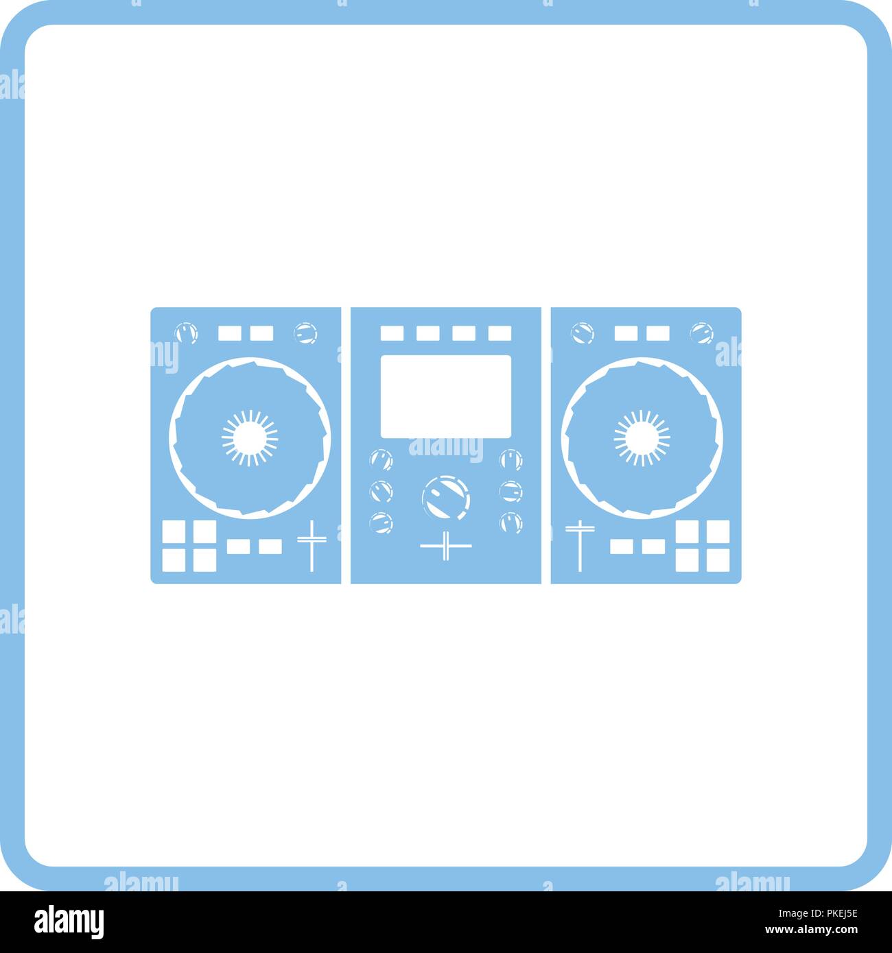 DJ icon. Blue frame design. Vector illustration Stock Vector Image ...