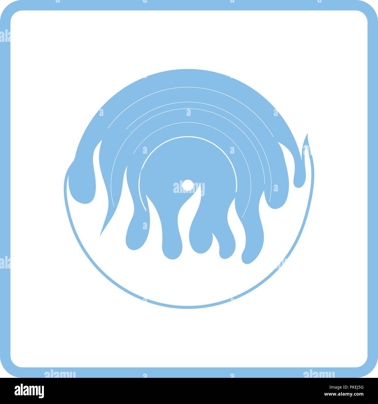 Flame vinyl icon. Blue frame design. Vector illustration Stock Vector ...