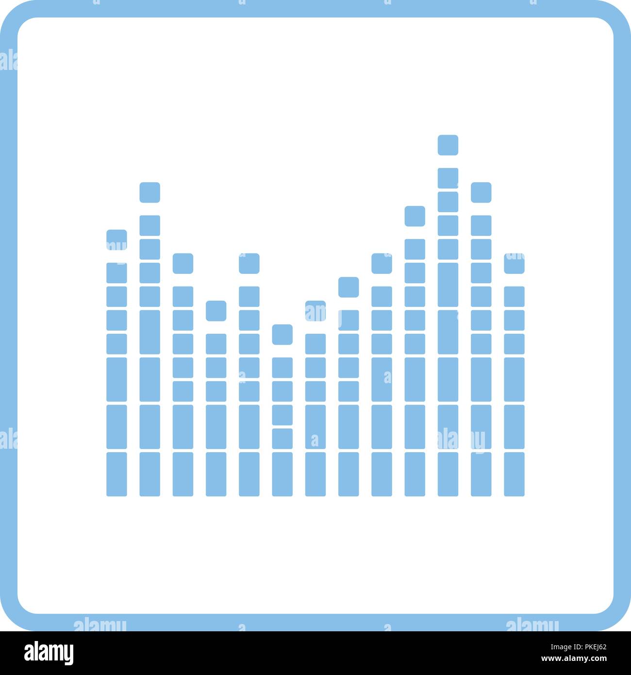 Graphic equalizer icon. Blue frame design. Vector illustration Stock ...