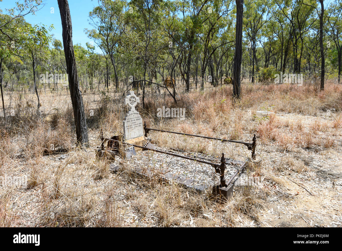 A lone grave in the bush at Koorboora Pioneer Cemetery, near Chillagoe ...