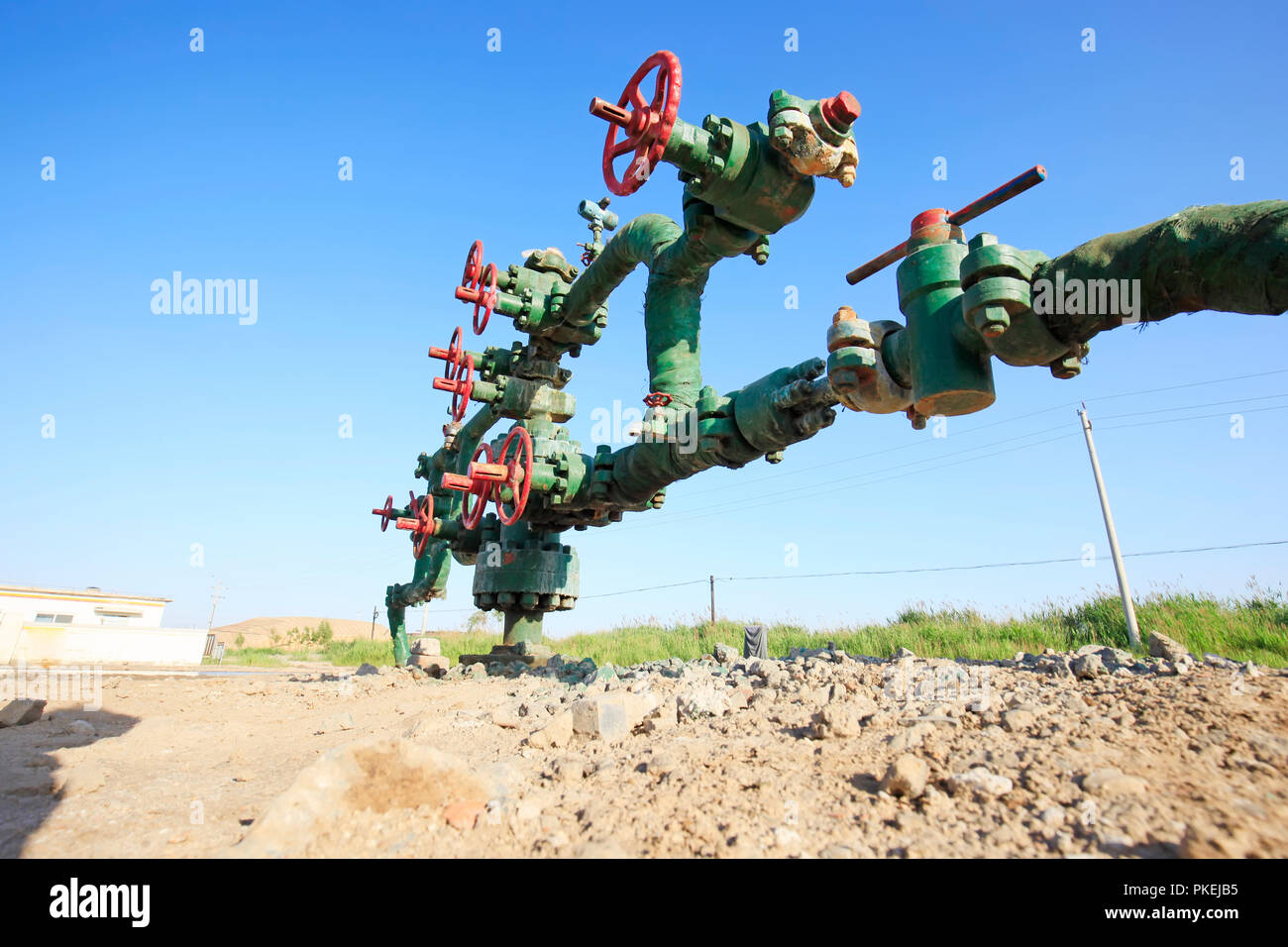 Oil pipeline in oil field Stock Photo - Alamy
