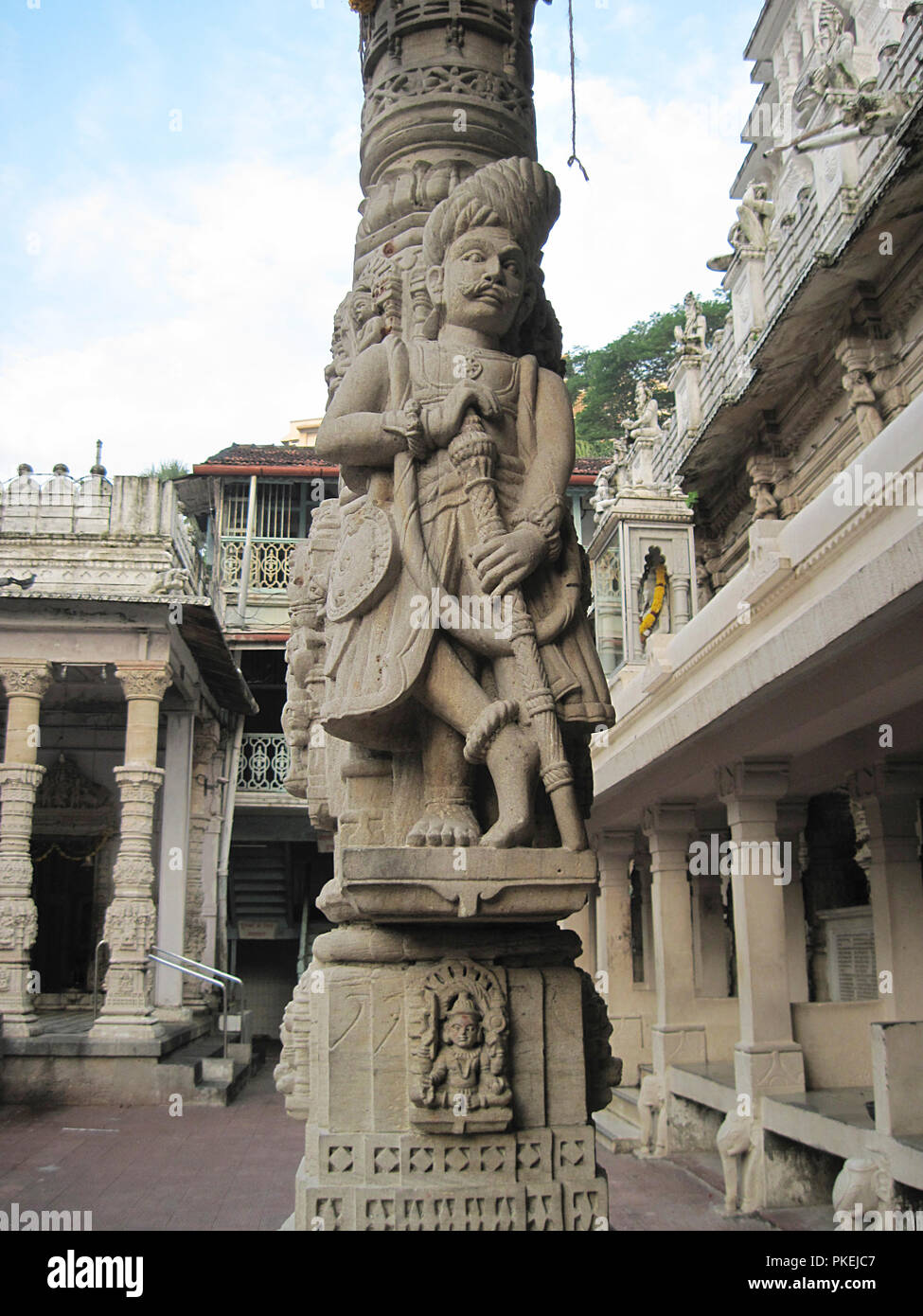 A DWARPAL, GUARD SCULPTURE IN STONE INSIDE THE BABULNATH TEMPLE IN ...