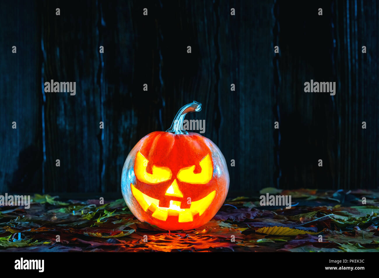 Funny glowing pumpkin jack lantern hi-res stock photography and images ...