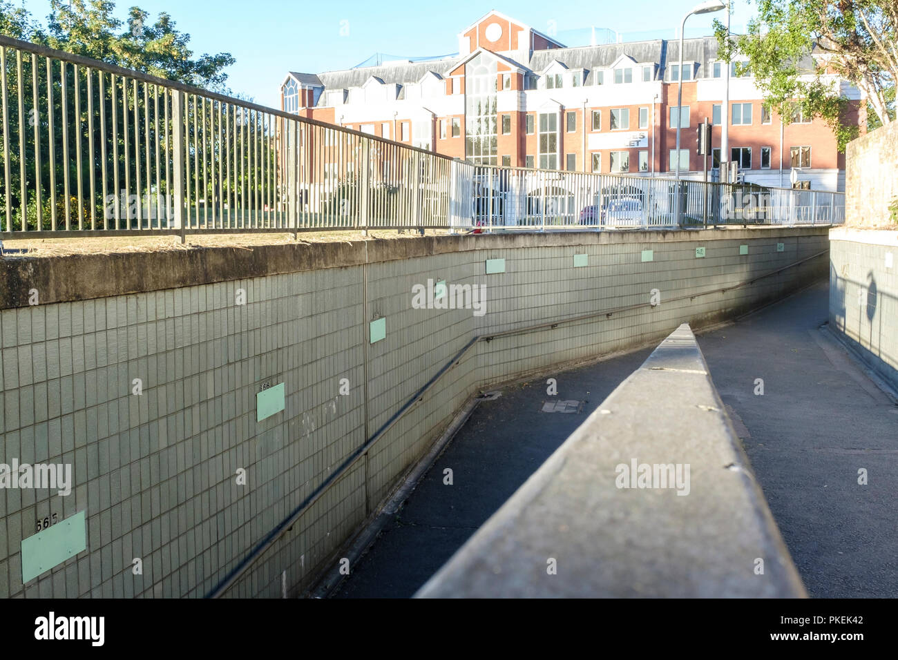 Walkway underpass, Hertford, UK Stock Photo - Alamy