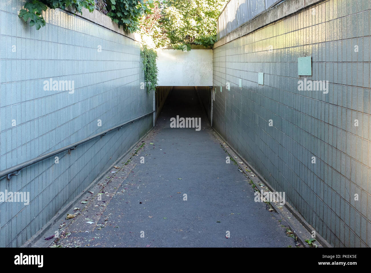 Walkway underpass, Hertford, UK Stock Photo - Alamy