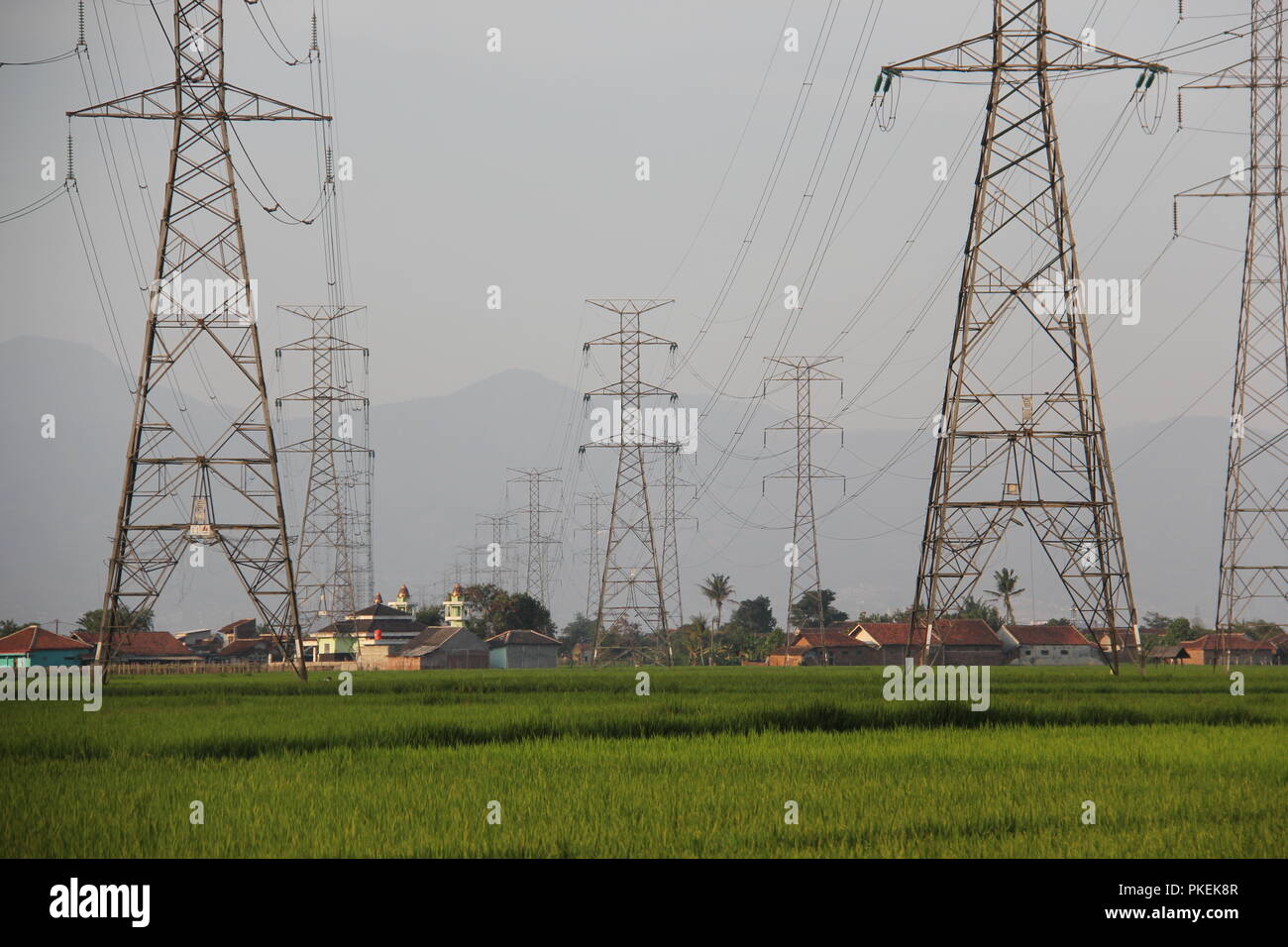 Extra High Voltage Transmission line on steel pylons di Bandung ...