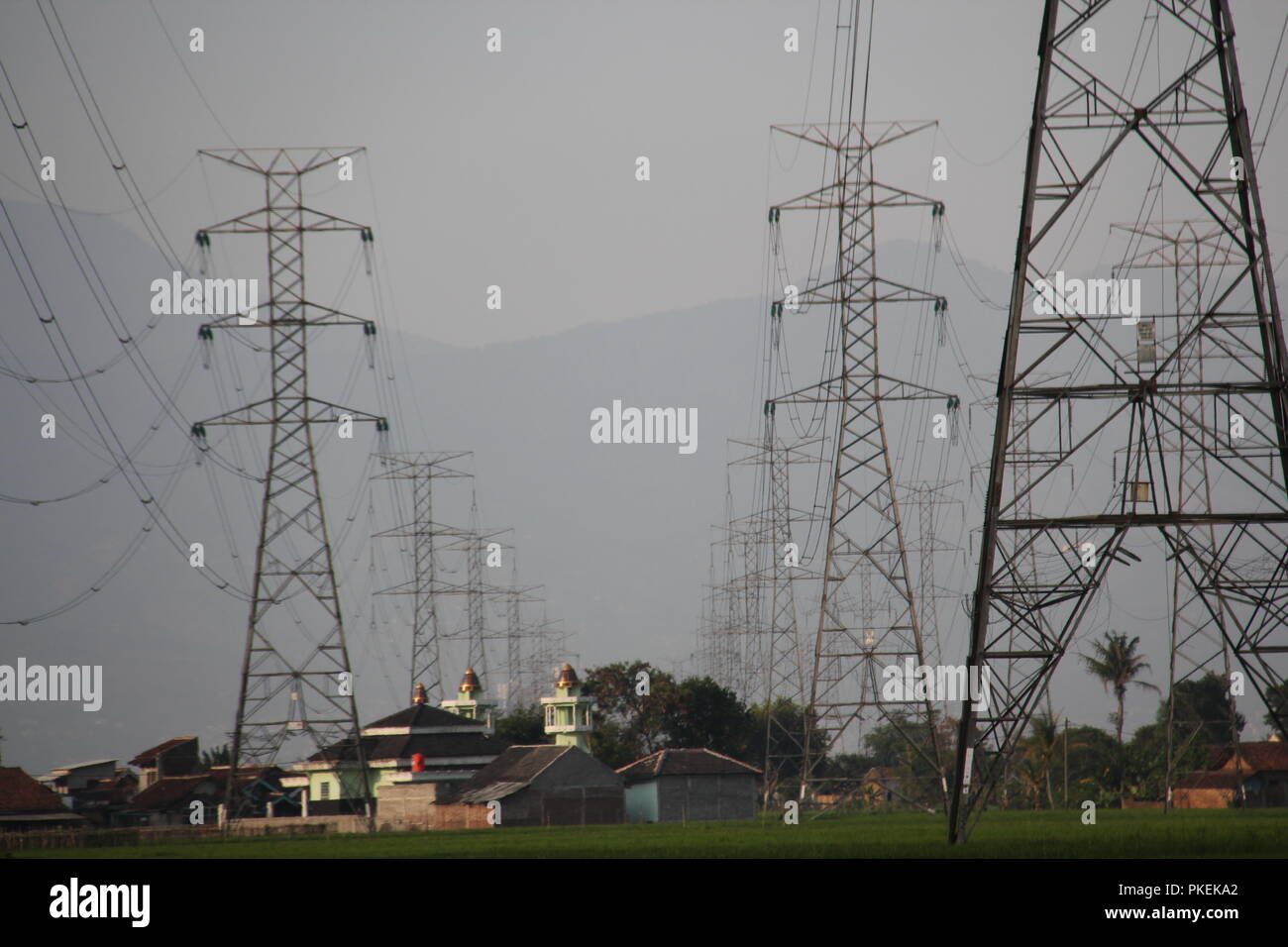 Extra High Voltage Transmission line on steel pylons di Bandung ...