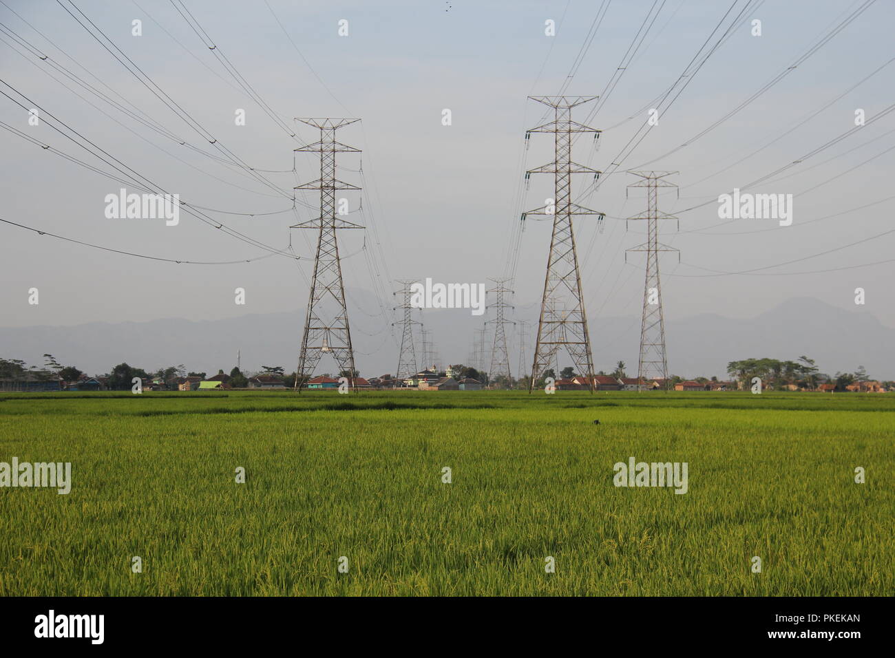 Extra High Voltage Transmission line on steel pylons di Bandung ...