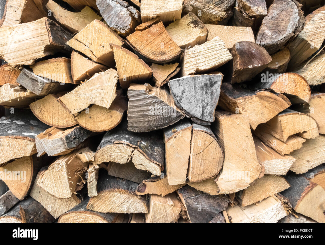 Stacked firewood in preparation for winter. Dry wood. Ideal for ...