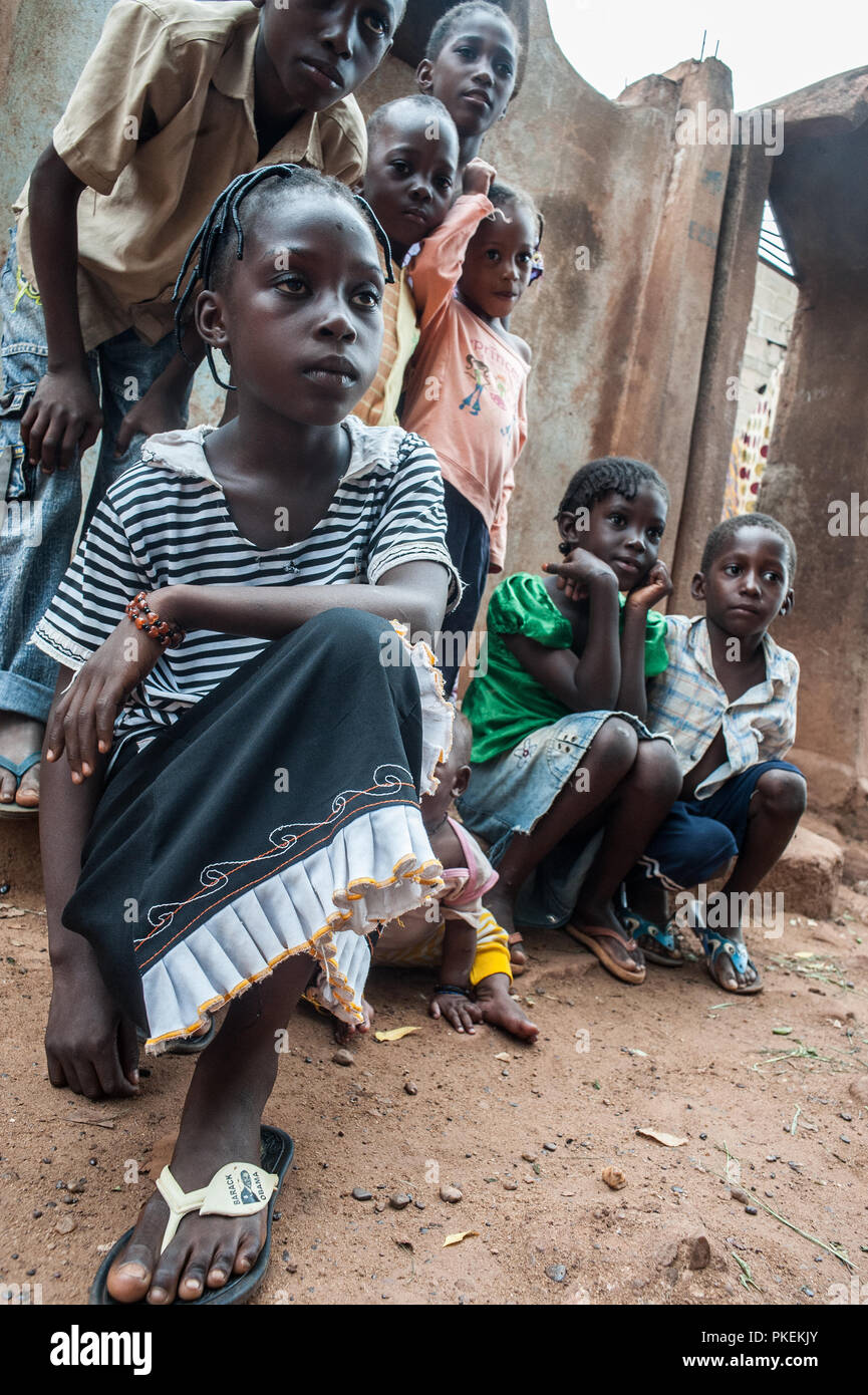 Mali, Africa - circa August 2009 - Couple of black african children ...