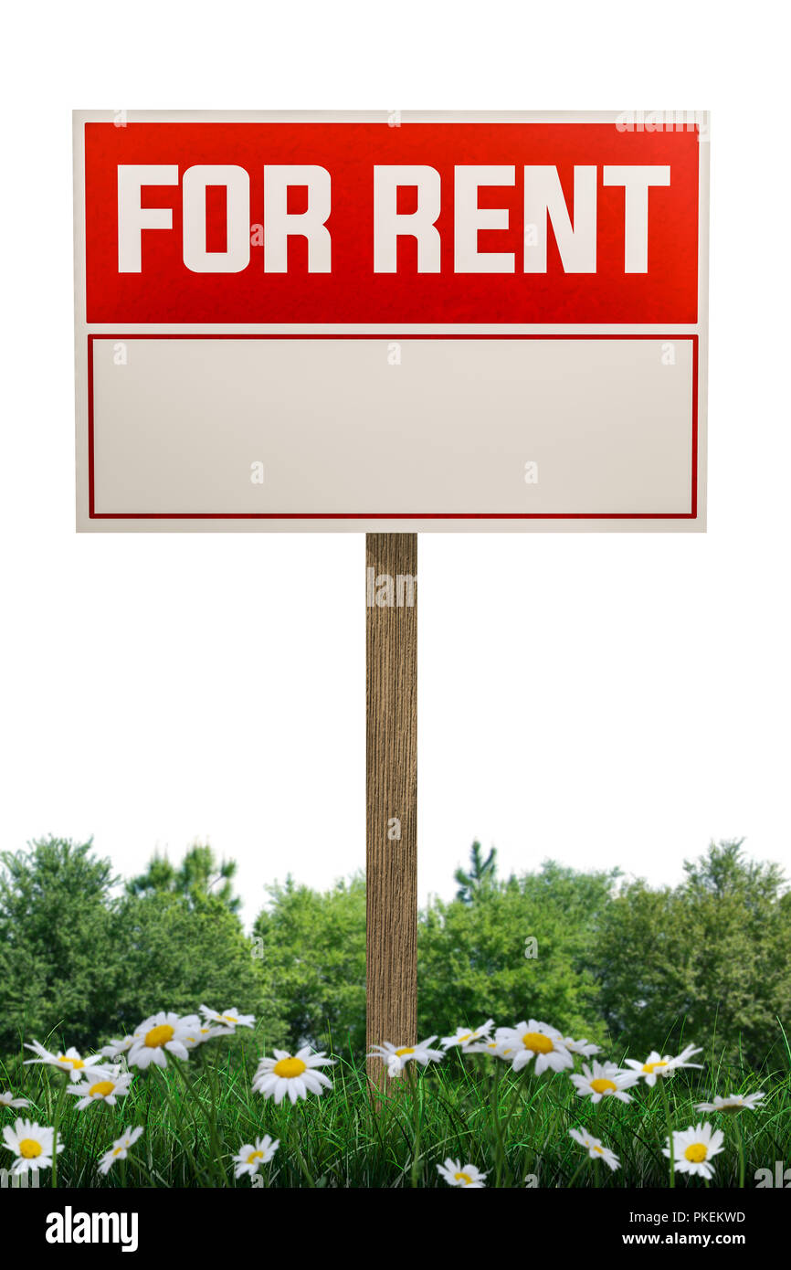 for rent sign isolated on white background 3d illustration Stock Photo ...