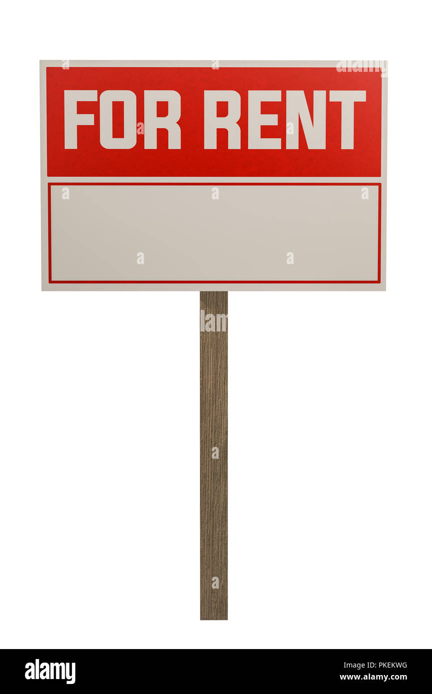 for rent sign isolated on white background 3d illustration Stock Photo ...