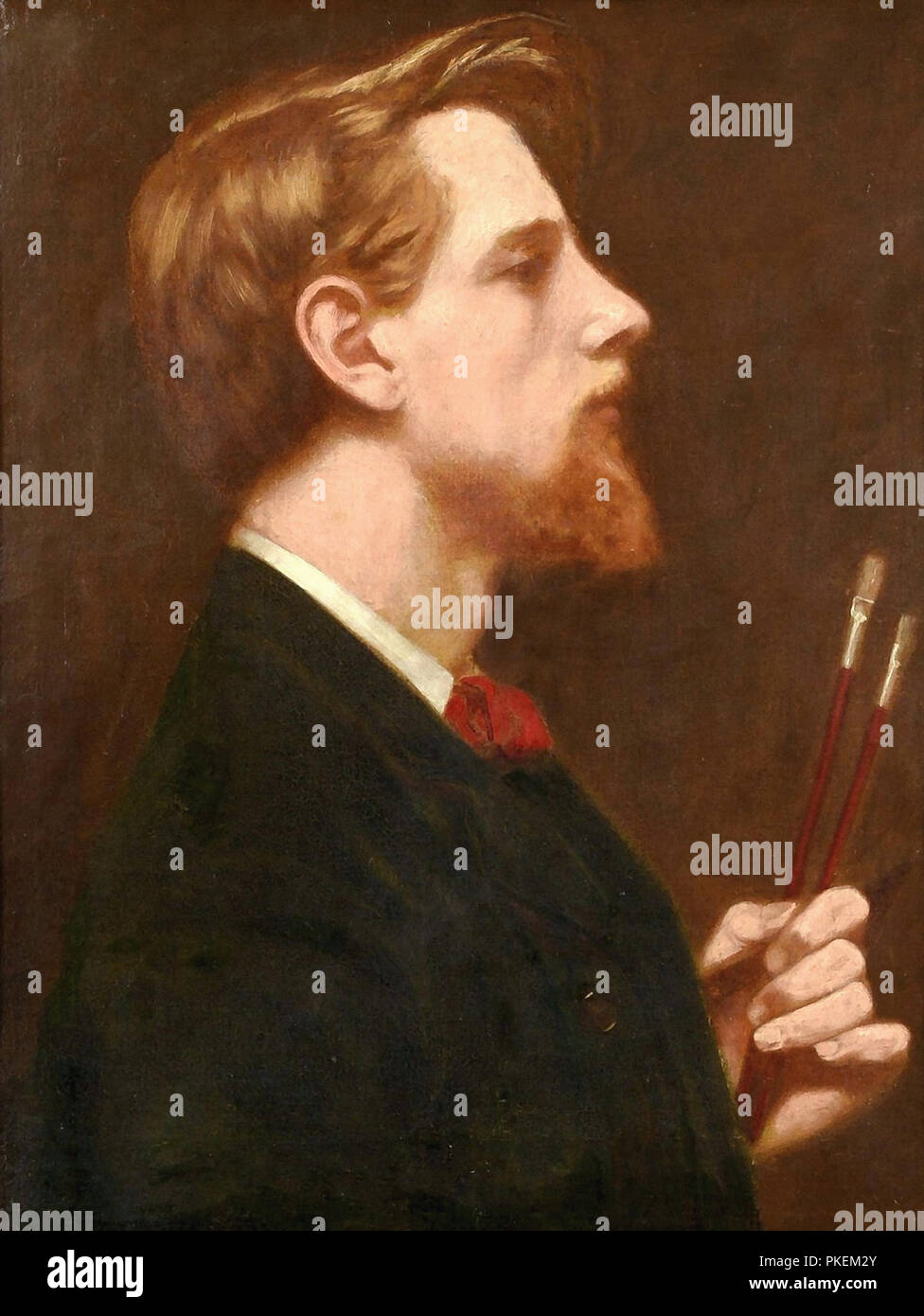Gotch Thomas Cooper - Self Portrait with Two Square Brushes Stock Photo ...