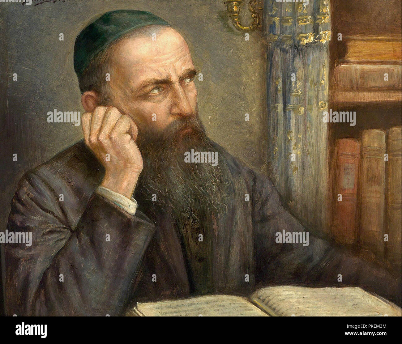 Gottlieb Maurycy - Rabbi at His Studies Stock Photo - Alamy