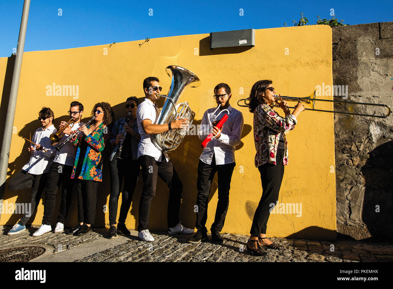 Trumpet player guitarist play together hi-res stock photography and ...