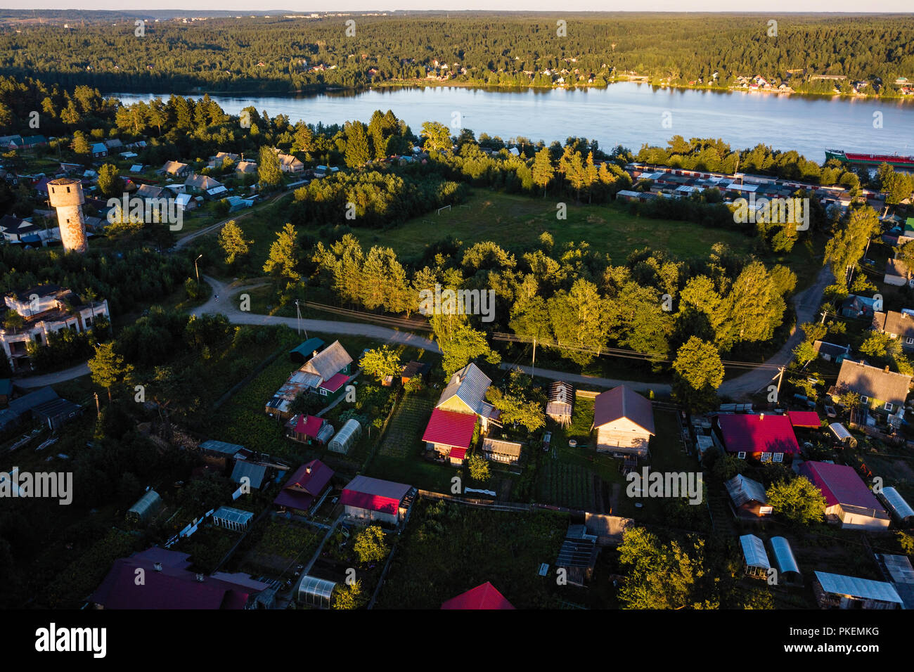 Aerial view flying over forests hi-res stock photography and images - Alamy