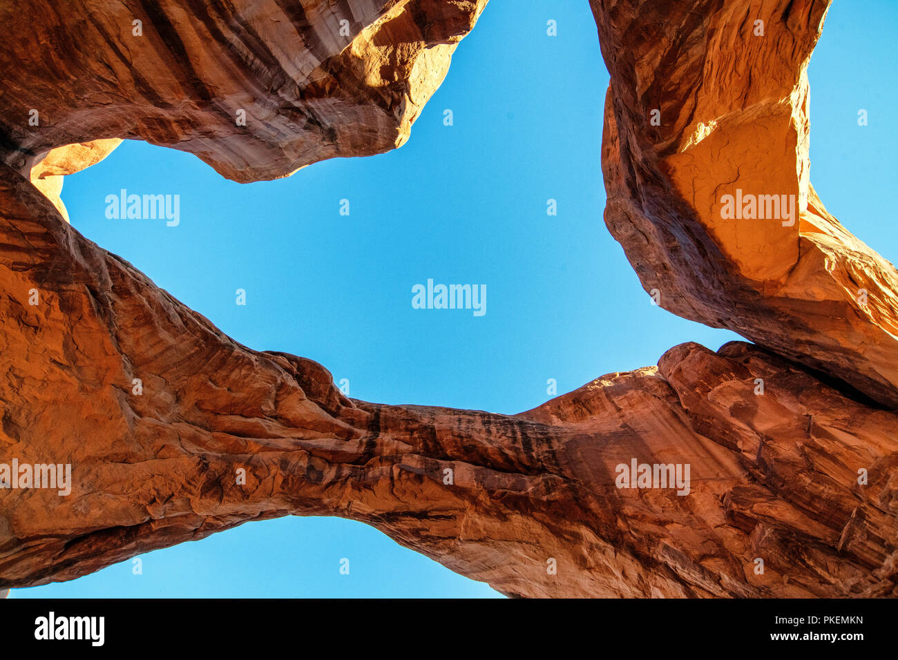 Double Arch, Arches national park, Moab, Utah, USA Stock Photo - Alamy