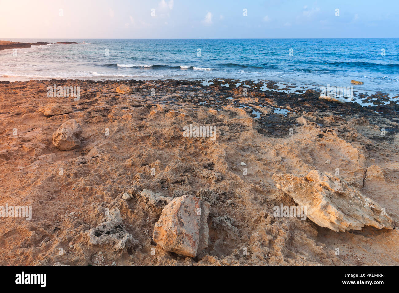 Mediterranean Sea coast. Summer landscape of Ayia Napa beach, Cyprus ...