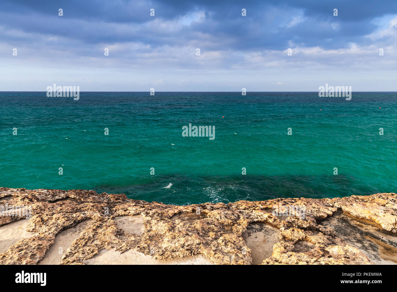 Mediterranean Sea rocky coast. Summer landscape of Ayia Napa, Cyprus ...
