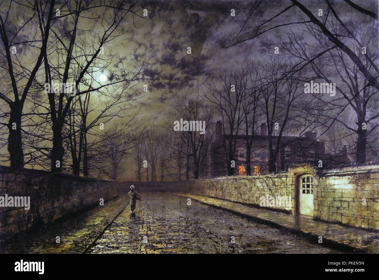 Moonlight Painting Xix Century High Resolution Stock Photography and ...