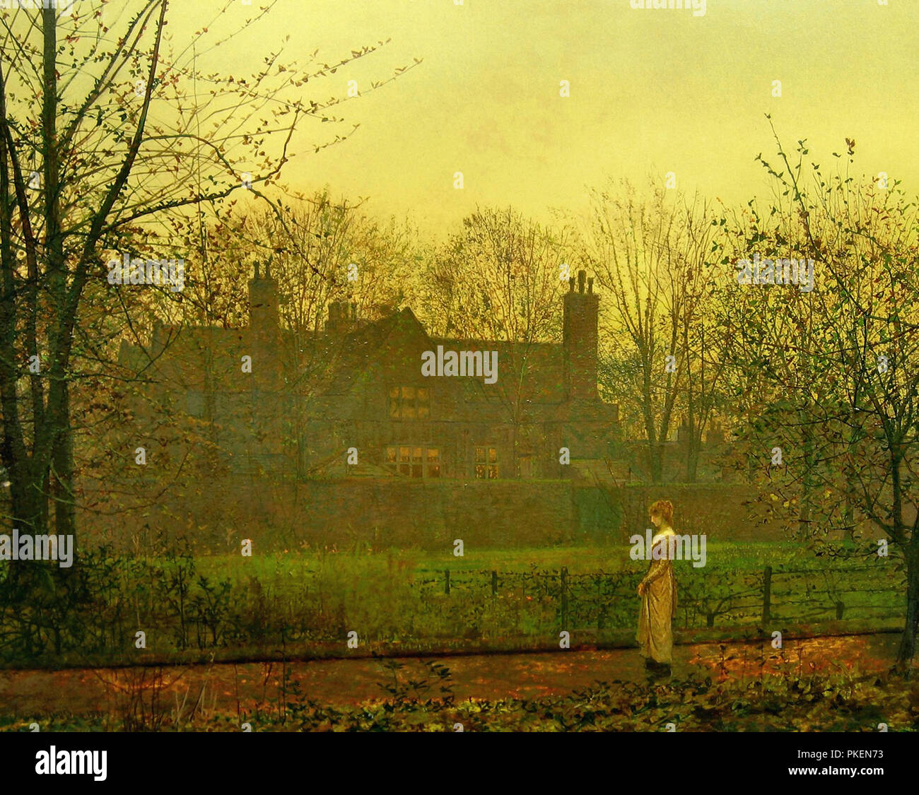 Grimshaw John Atkinson - the Chill of Autumn Stock Photo - Alamy