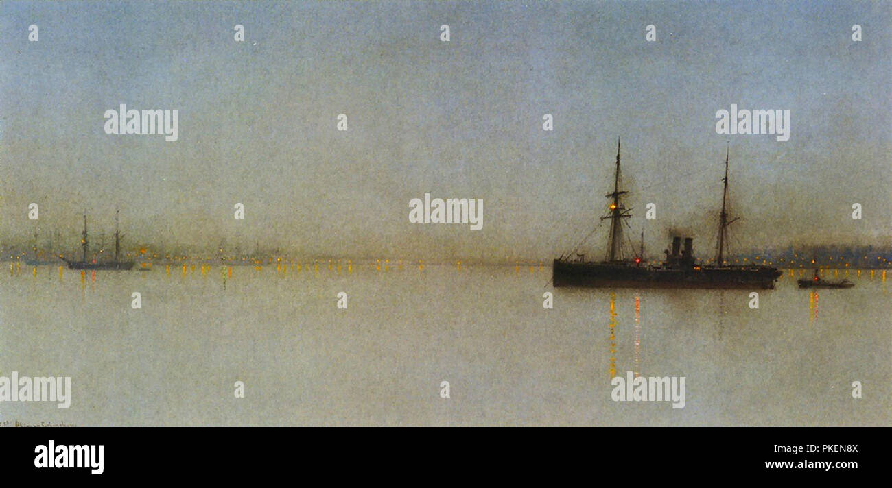 Grimshaw John Atkinson - the Port Light Stock Photo - Alamy