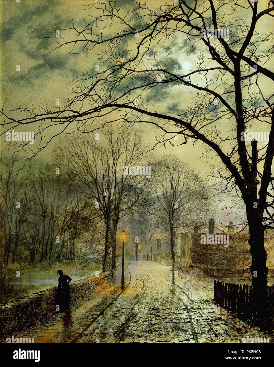 Grimshaw John Atkinson - Walking in the Moonlight Bonchurch Isle of ...