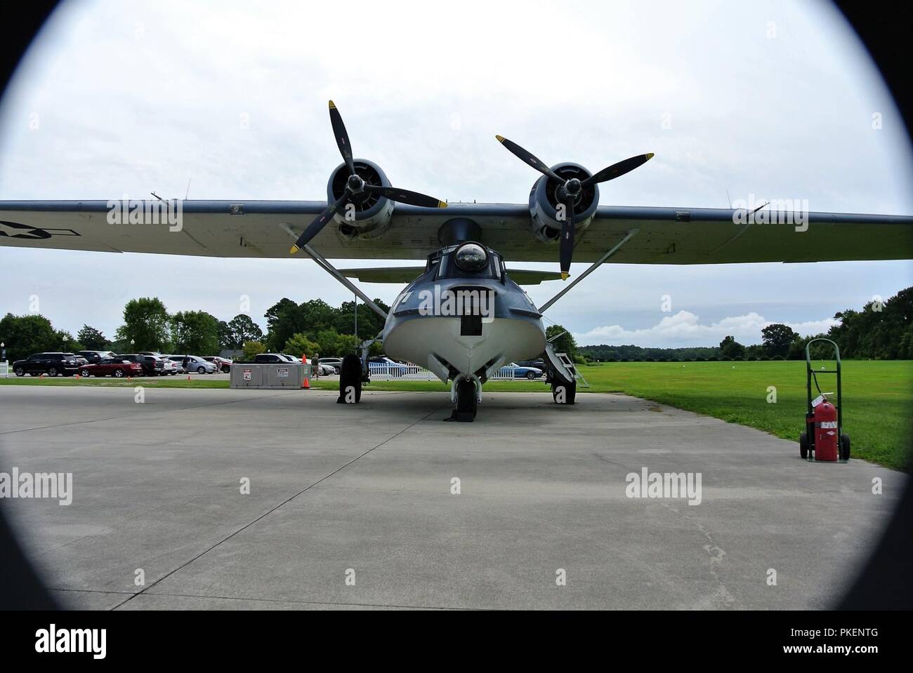 An up close view of an airworthy Consolidated PBY-5A Catalina at the Military Aviation Museum in ...